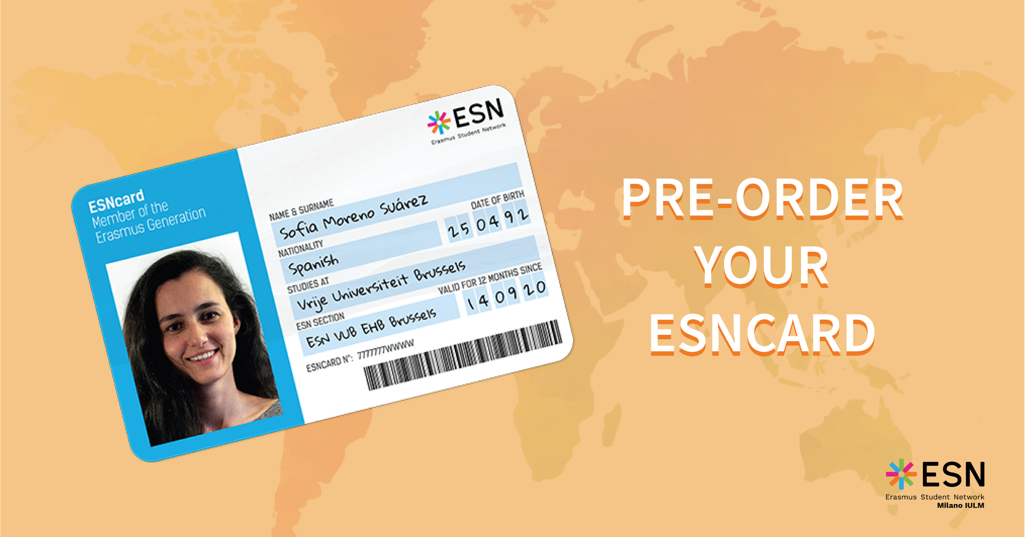 Pre-register and get your ESNcard | ESN MILANO IULM